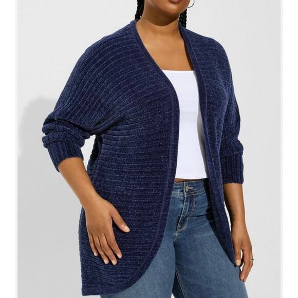 torrid | Sweaters | Torrid Womens Chenille Cocoon Open Front Ribbed ...